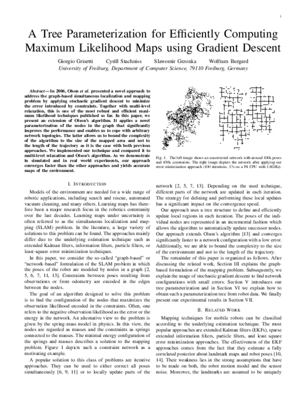 (PDF) A Tree Parameterization for Efficiently Computing Maximum Likelihood Maps using Gradient ...