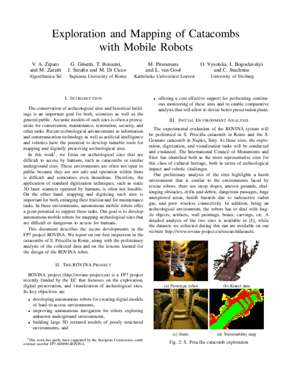 (PDF) Exploration and mapping of catacombs with mobile robots