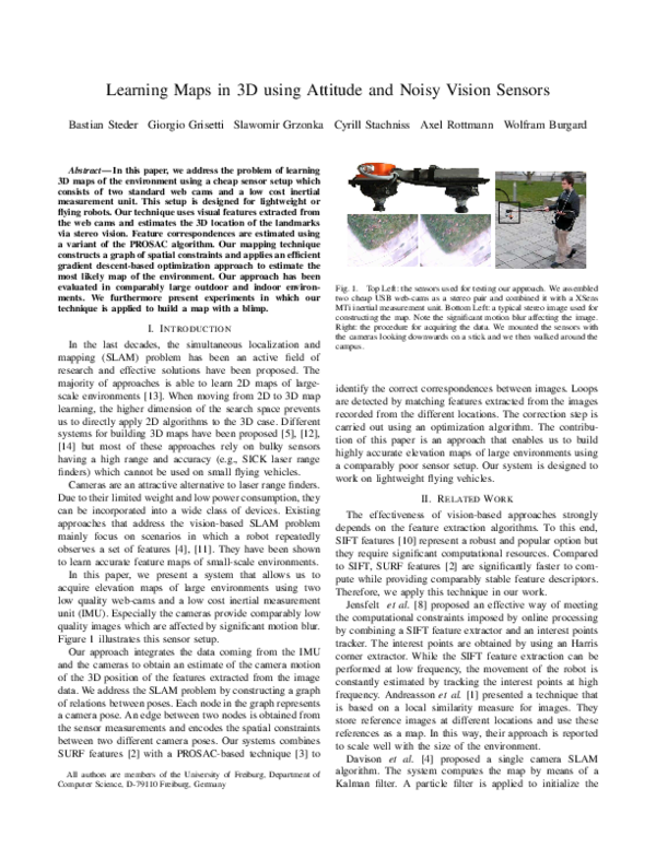 (PDF) Learning maps in 3D using attitude and noisy vision sensors