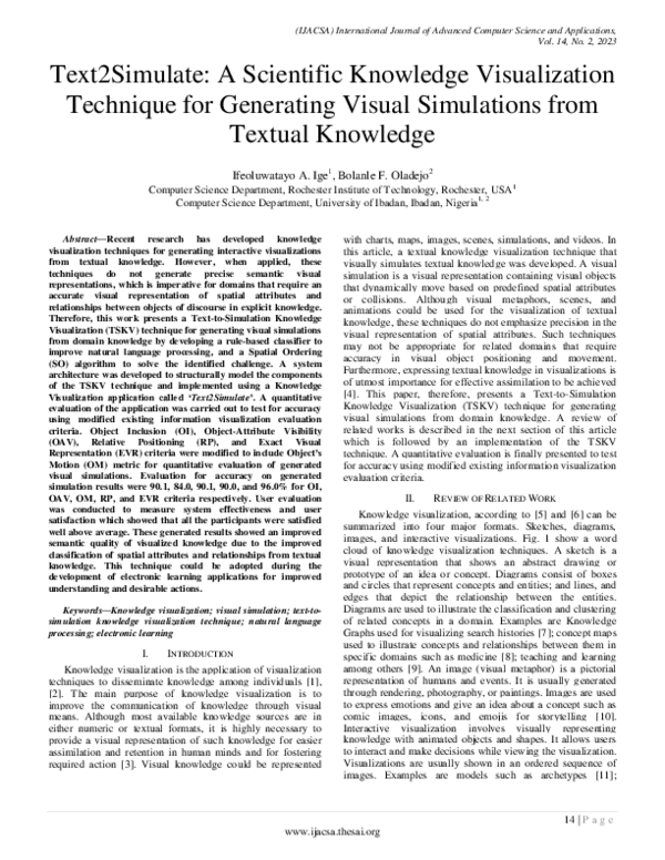 (PDF) Text2Simulate: A Scientific Knowledge Visualization Technique for Generating Visual ...