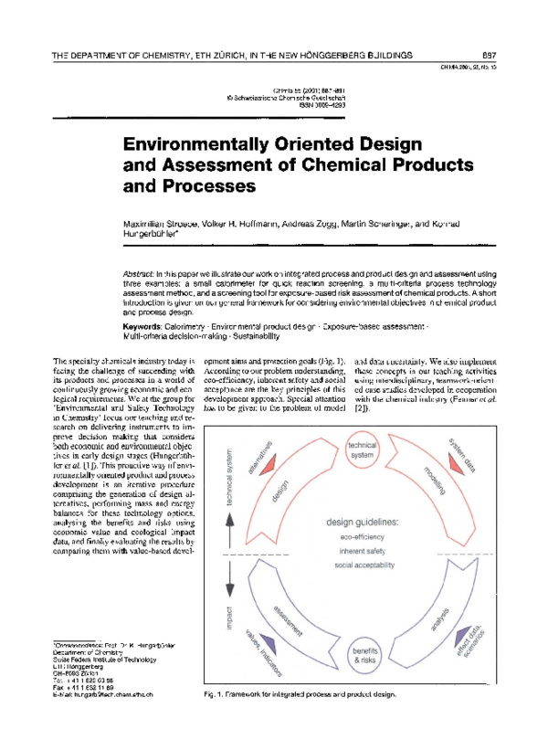 (PDF) Environmentally Oriented Design and Assessment of Chemical ...
