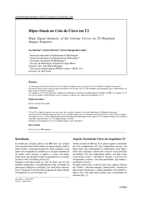 (PDF) High Signal Intensity of the Uterine Cervix on T2-Weighted Images ...