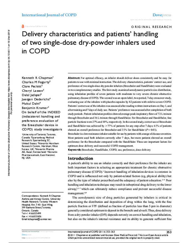 (PDF) Delivery characteristics and patients’ handling of two single ...