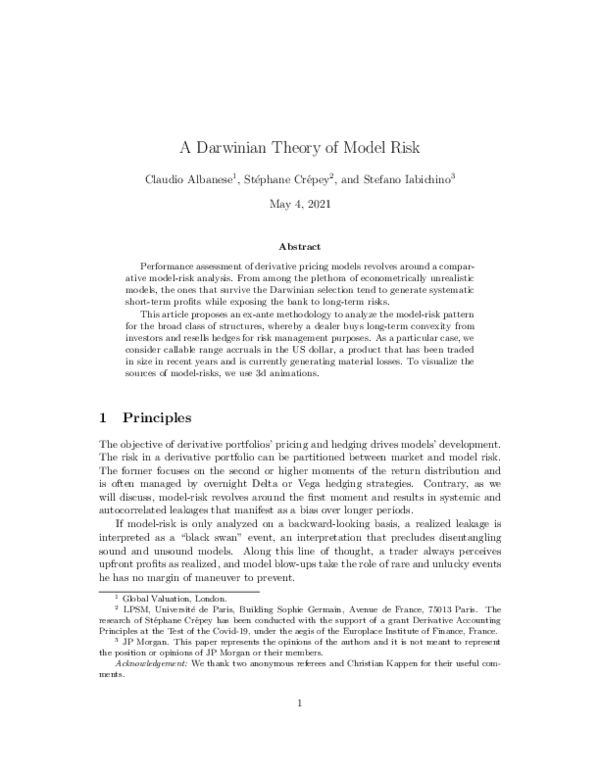 (PDF) A Darwinian Theory of Model Risk