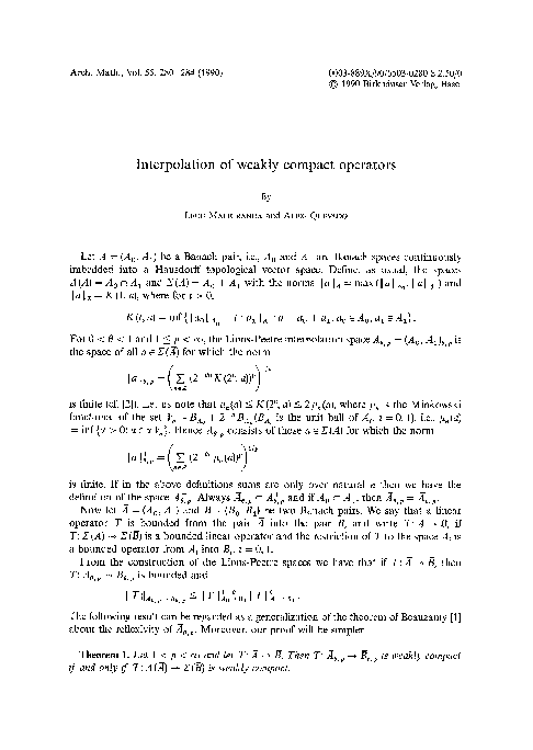 Pdf Interpolation Of Weakly Compact Operators