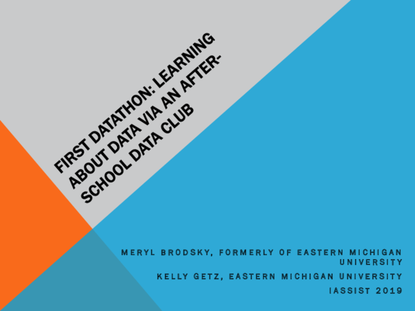(PDF) First Datathon: Learning about Data via an After-School Data Club