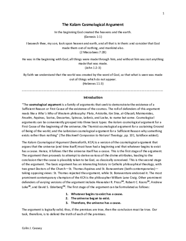 (PDF) The Kalam Cosmological Argument