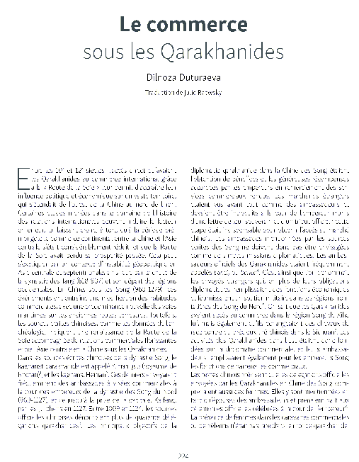 (PDF) Les commerce sous les Qarakhanids