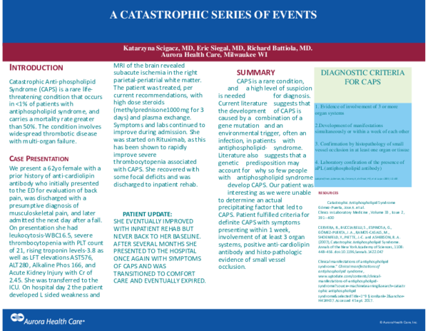 (PDF) Catastrophic Antiphospholipid Syndrome: Lessons from the "CAPS ...