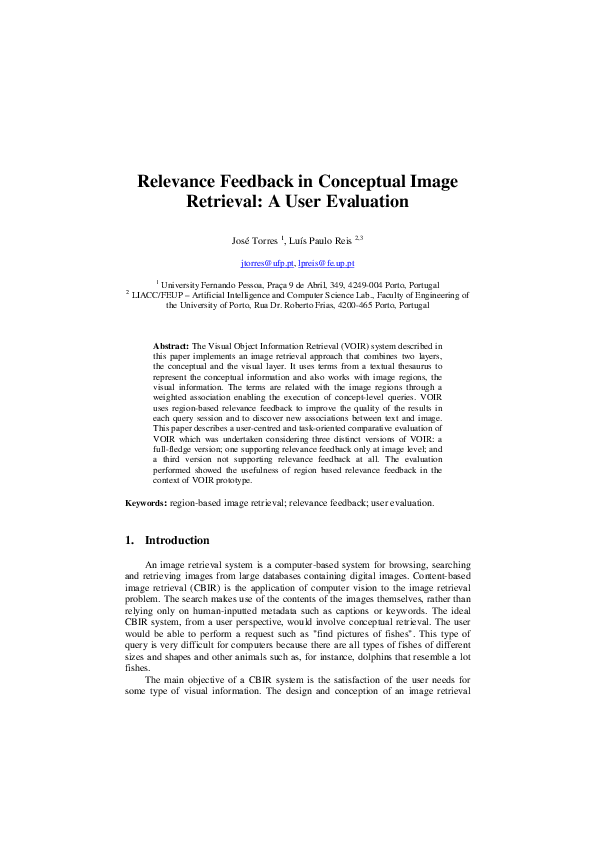 (PDF) Relevance Feedback in Conceptual Image Retrieval: A User Evaluation | JOSE LUIS SOLIS ...