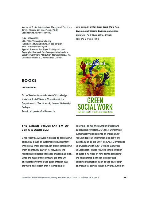 (PDF) The green voluntarism of Lena Dominelli. Review of Green Social ...