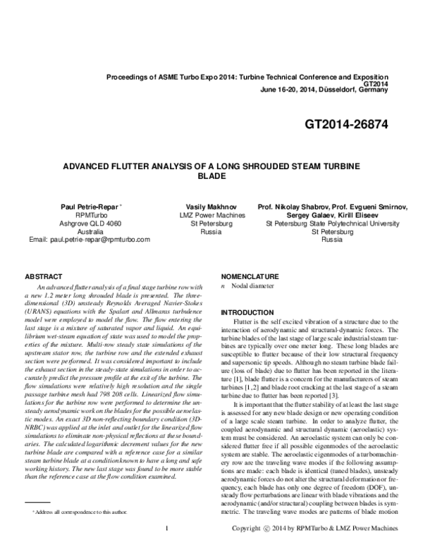 Advanced Flutter Analysis Of A Long Shrouded Steam Turbine Blade