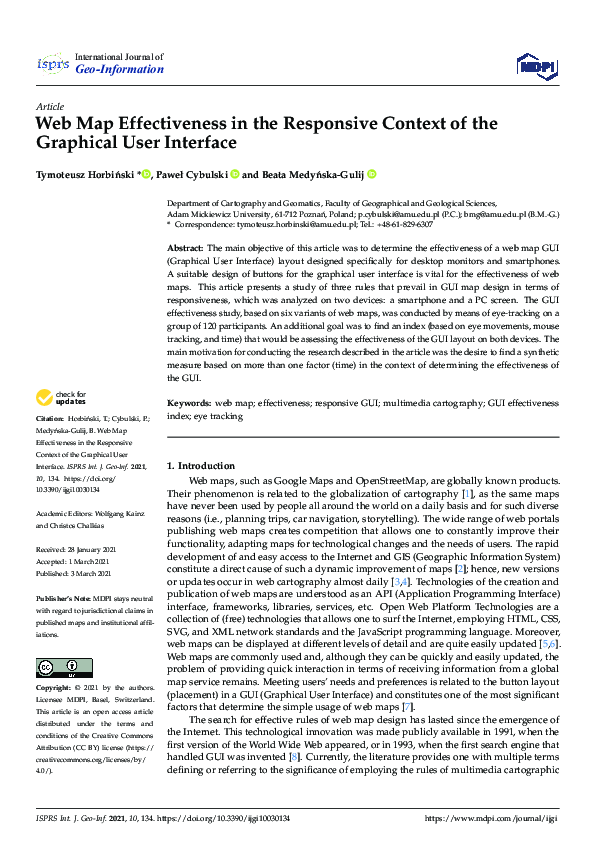 (PDF) Web Map Effectiveness in the Responsive Context of the Graphical ...
