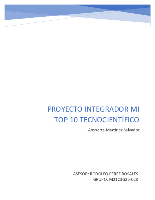 (DOC) PROYECTO INTEGRADOR MI TOP 10 TECNOCIENTÍFICO