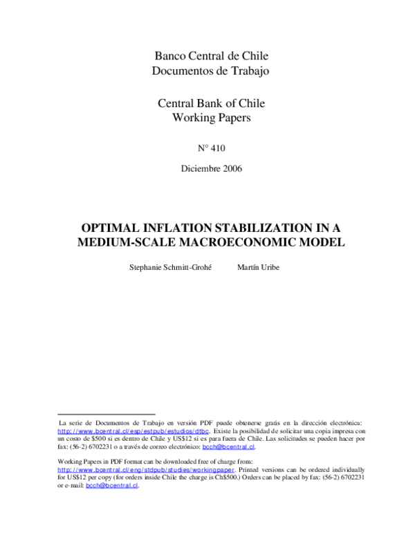 (PDF) Optimal Inflation Stabilization in a Medium-Scale Macroeconomic ...