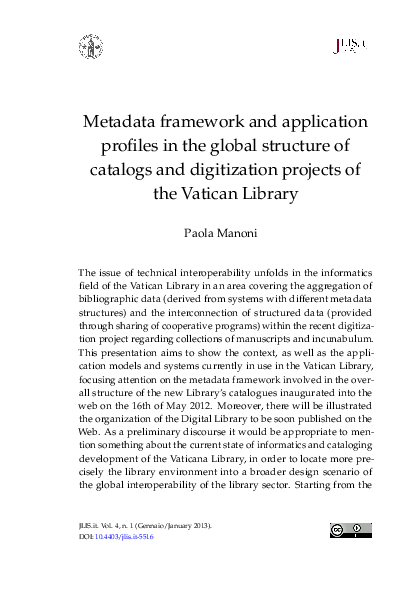 (PDF) Metadata framework and application profiles in the global structure of catalogs and ...