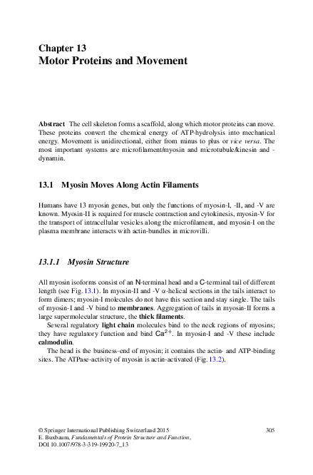 (PDF) Motor proteins and movement | Engelbert Buxbaum - Academia.edu