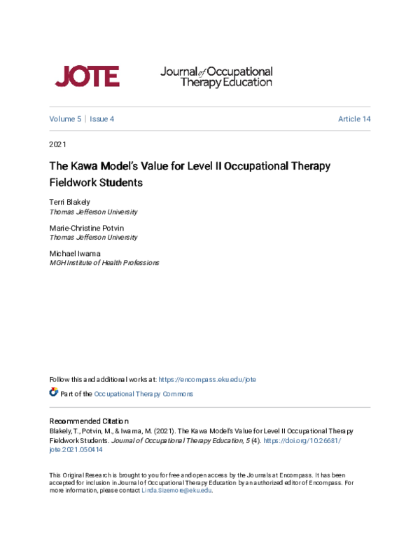 (PDF) The Kawa Model’s Value for Level II Occupational Therapy ...