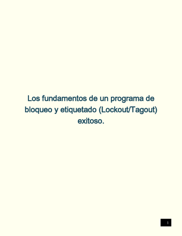 (PDF) Los fundamentos de un programa de bloqueo y etiquetado (Lockout ...