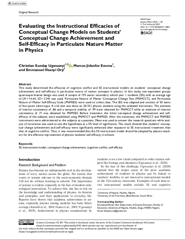 (PDF) Evaluating the Instructional Efficacies of Conceptual Change ...