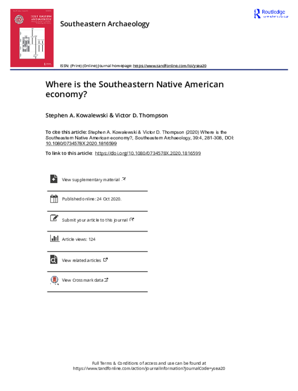 (PDF) Where is the Southeastern Native American economy?