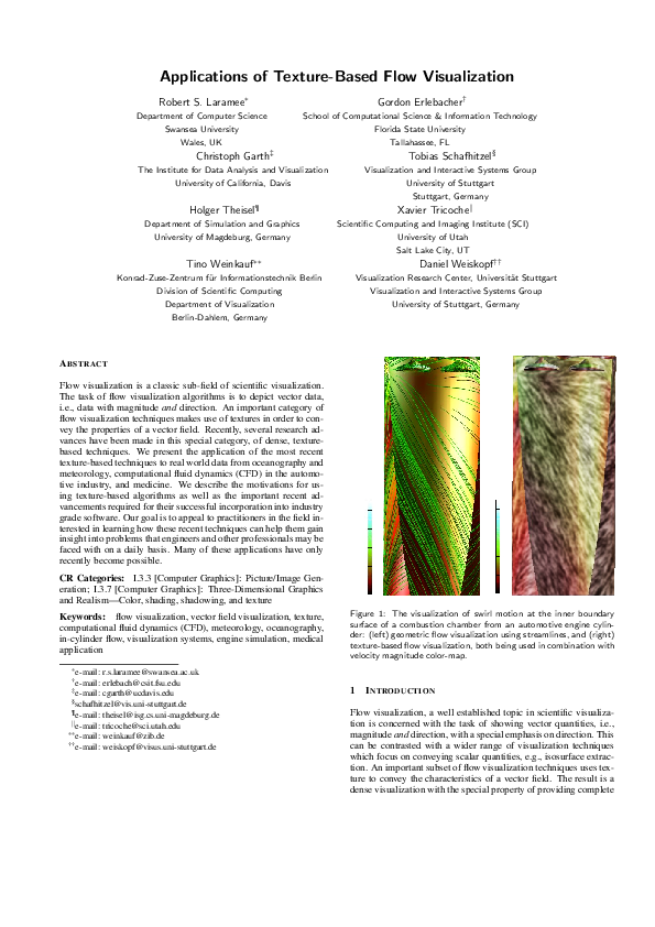 (PDF) Applications of Texture-Based Flow Visualization