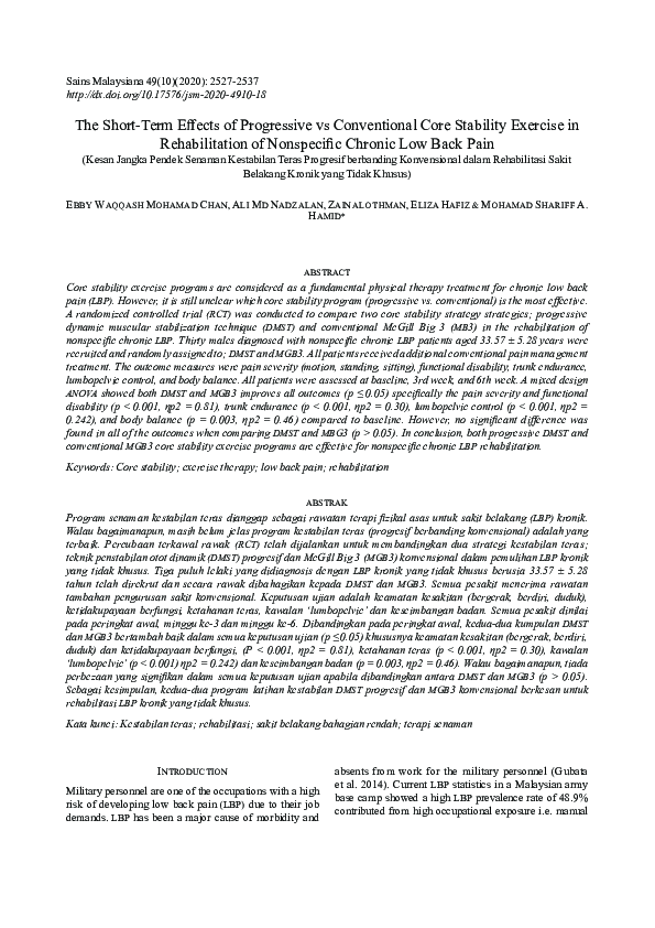 (PDF) The Short-Term Effects of Progressive vs. Conventional Core ...
