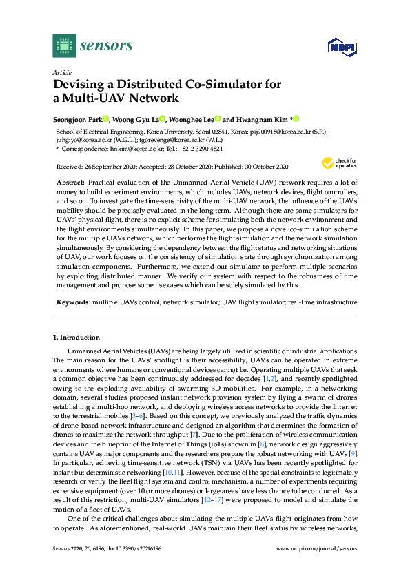 (PDF) Devising a Distributed Co-Simulator for a Multi-UAV Network
