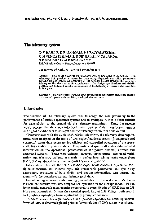 (PDF) The telemetry system