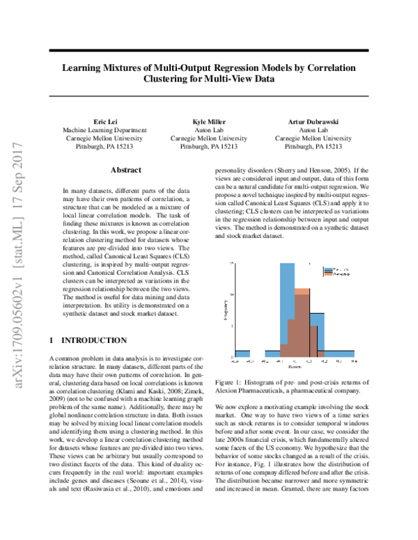 (PDF) Correlation Clustering for Multi-View Regression
