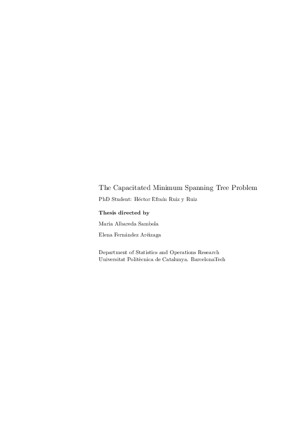 Pdf The Capacitated Minimum Spanning Tree Problem Efrain Ruiz