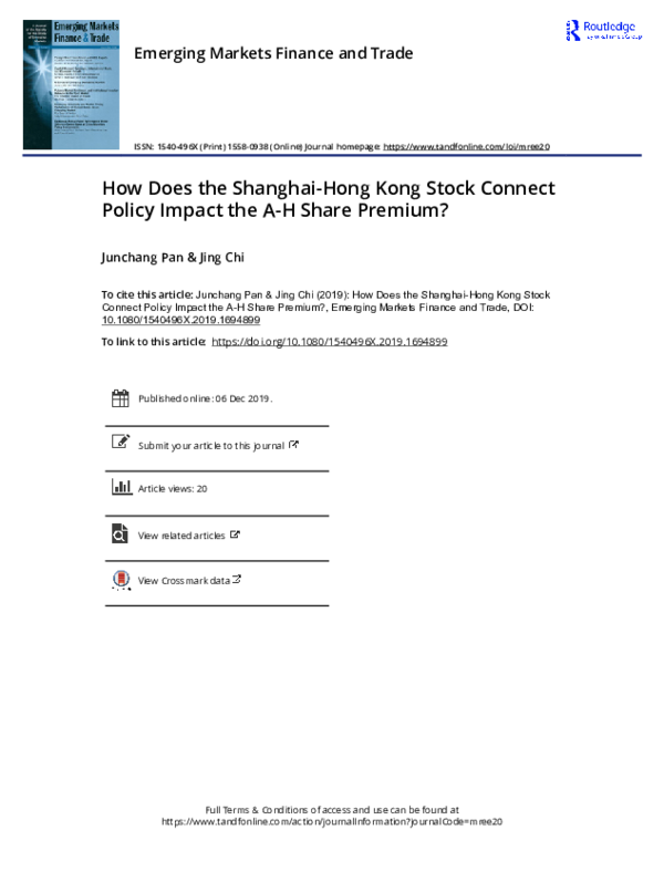 (PDF) How Does the Shanghai-Hong Kong Stock Connect Policy Impact the A ...