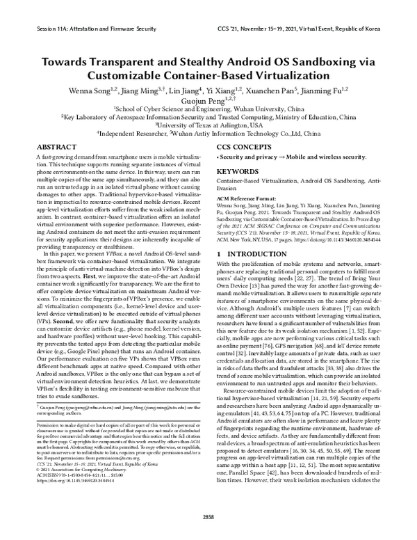 (PDF) Towards Transparent and Stealthy Android OS Sandboxing via ...