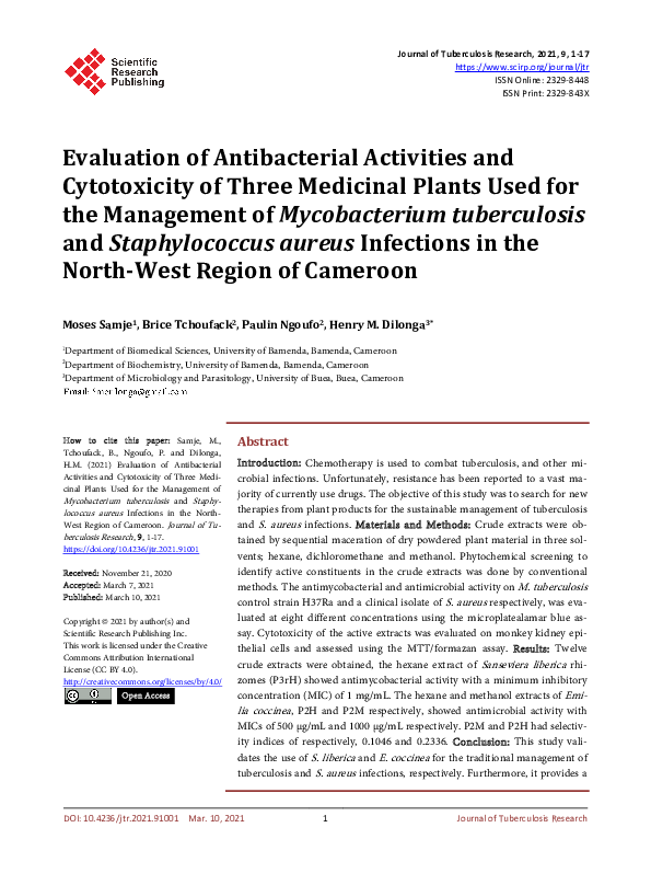 (PDF) Evaluation of Antibacterial Activities and Cytotoxicity of Three ...