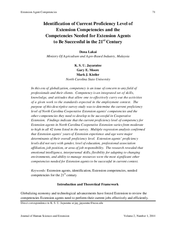 (PDF) Identification of Current Proficiency Level of Extension ...