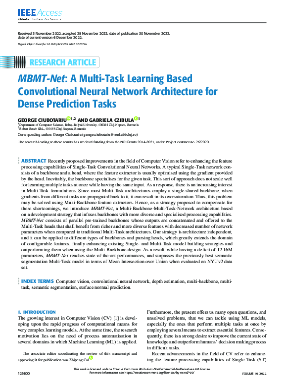 Pdf Mbmt Net A Multi Task Learning Based Convolutional Neural Network Architecture For Dense