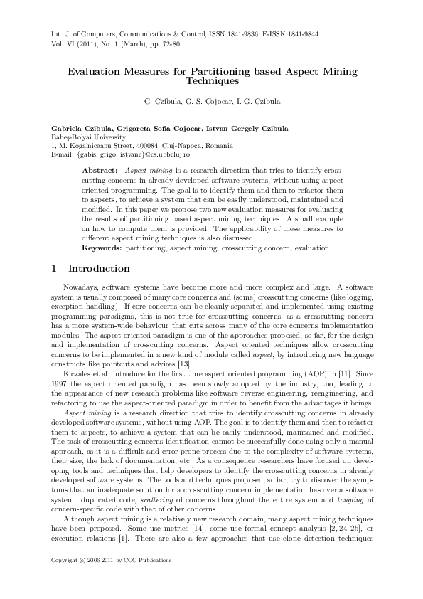 (PDF) New Measures for Aspect Mining Evaluation