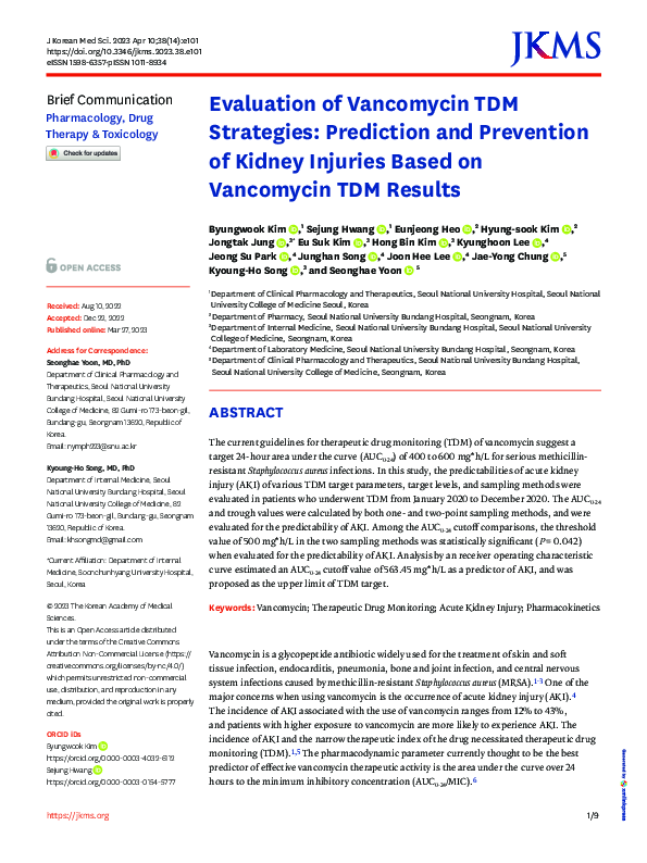 (PDF) Evaluation of Vancomycin TDM Strategies: Prediction and ...