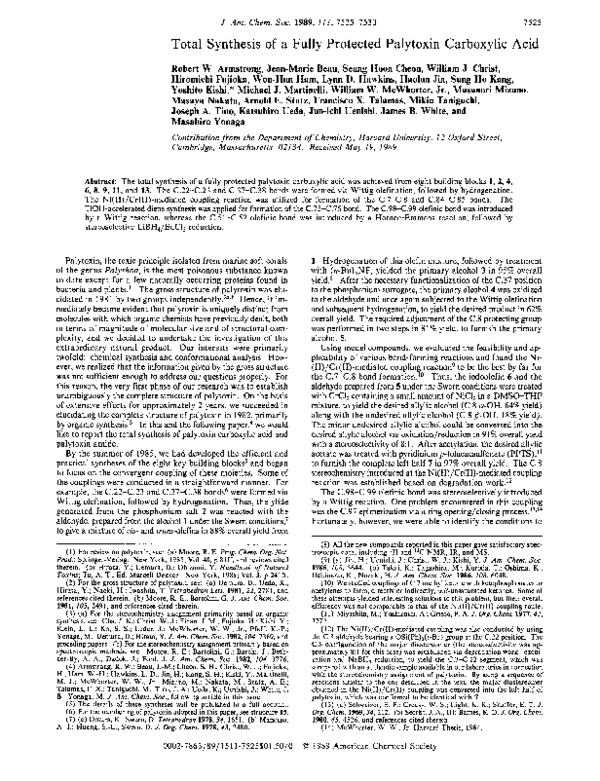 (PDF) Total synthesis of a fully protected palytoxin carboxylic acid