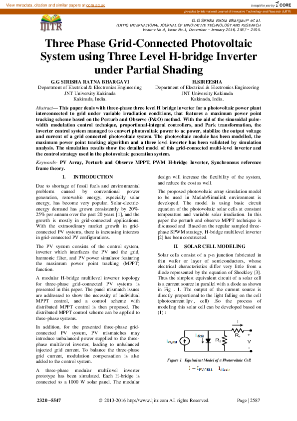 (PDF) A three-phase grid-connected photovoltaic system with reactive power control