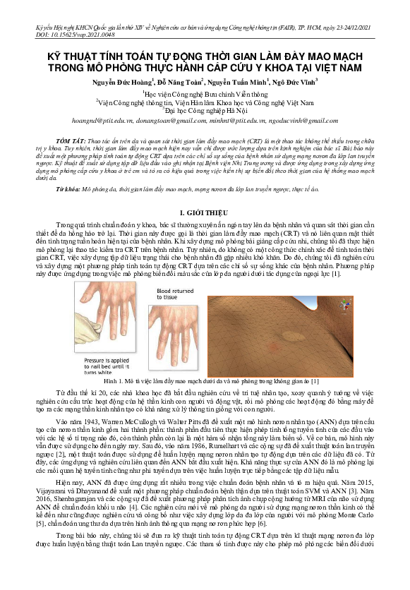 (PDF) A Technique Which Calculate Automatically the Capillary Refill ...