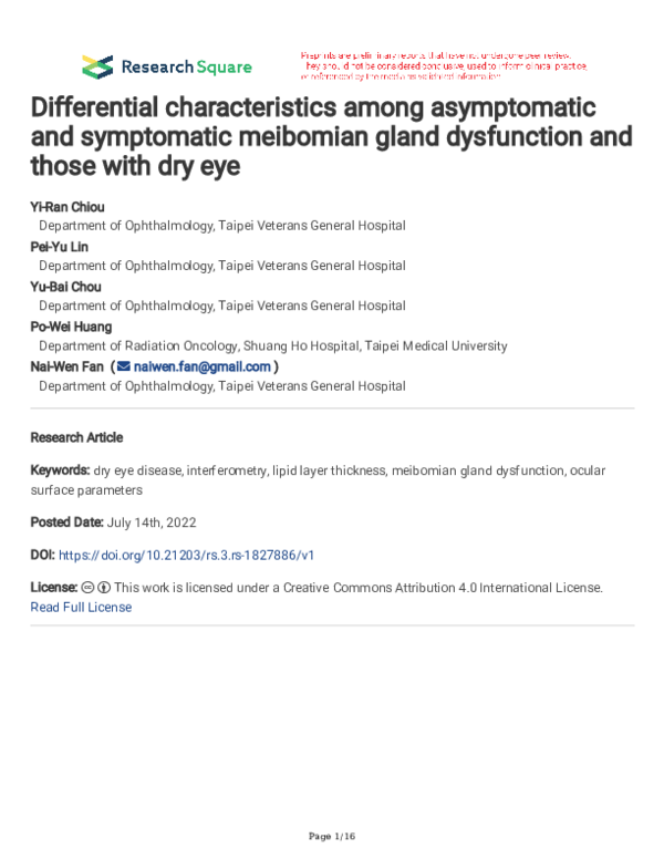 (PDF) Differential characteristics among asymptomatic and symptomatic ...