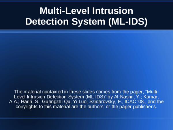 (PDF) Multi-Level Intrusion Detection System (ML-IDS)