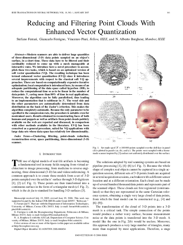 (PDF) Reducing and Filtering Point Clouds With Enhanced Vector Quantization