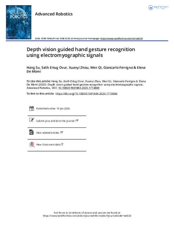 (PDF) Depth vision guided hand gesture recognition using ...