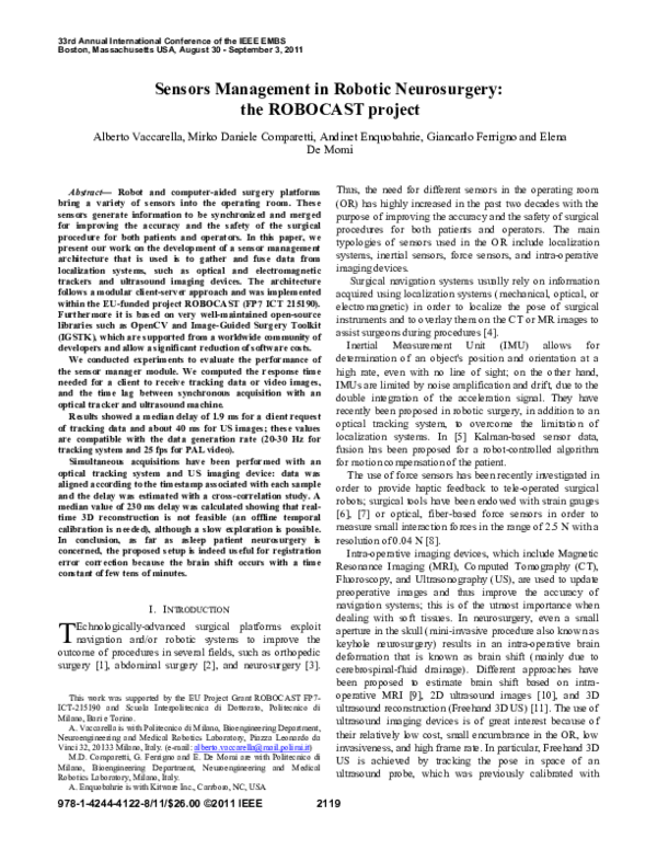 (PDF) Sensors management in robotic neurosurgery: The ROBOCAST project ...