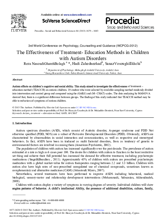 (PDF) The Effectiveness of Treatment-Education Methods in Children with ...