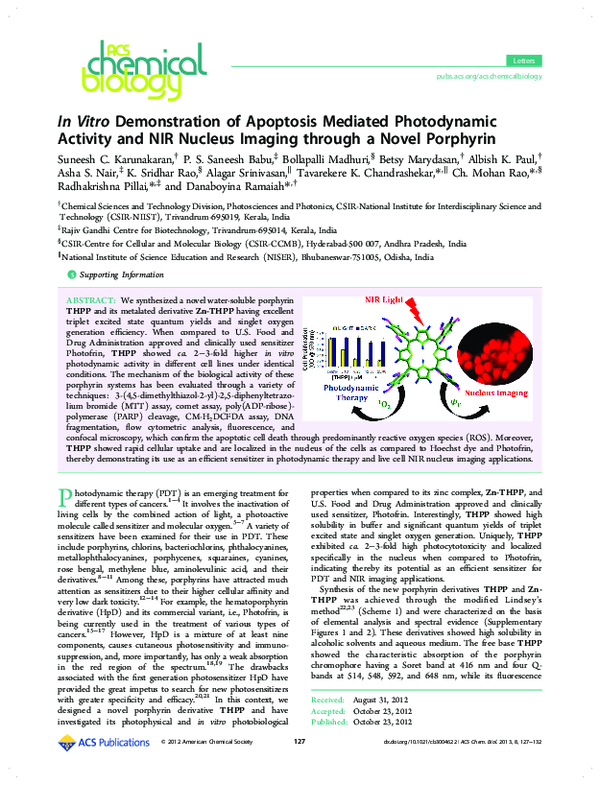 (PDF) In Vitro Demonstration of Apoptosis Mediated Photodynamic ...