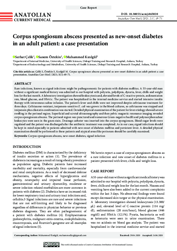 (PDF) Corpus spongiosum abscess presented as new-onset diabetes in an ...