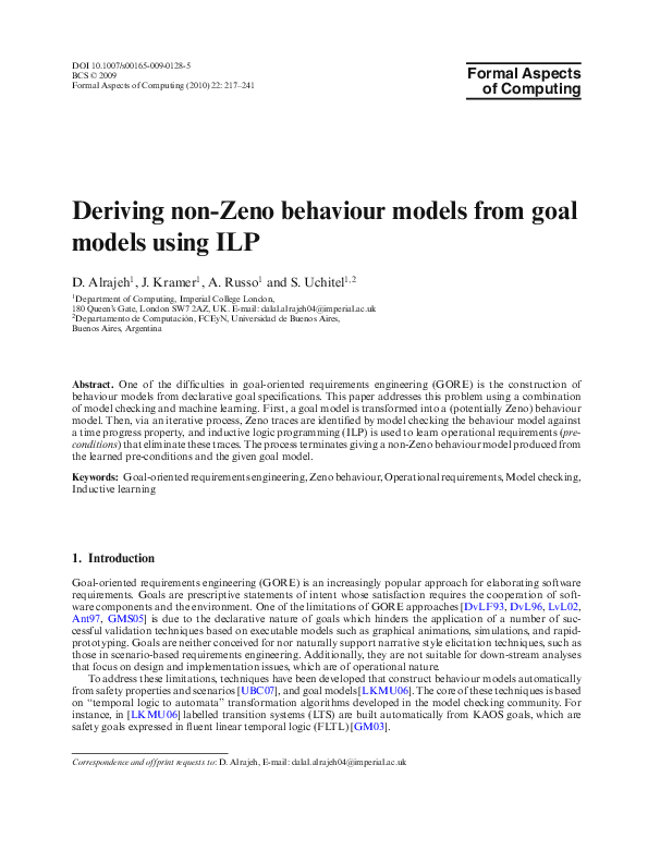 (PDF) Deriving non-Zeno behaviour models from goal models using ILP